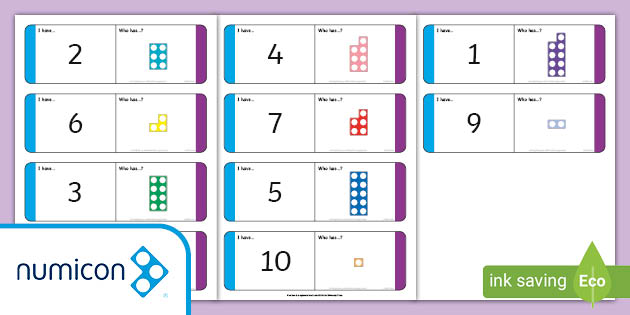 Numbers 1 - 10 with Numicon Shapes Loop Cards - KS1